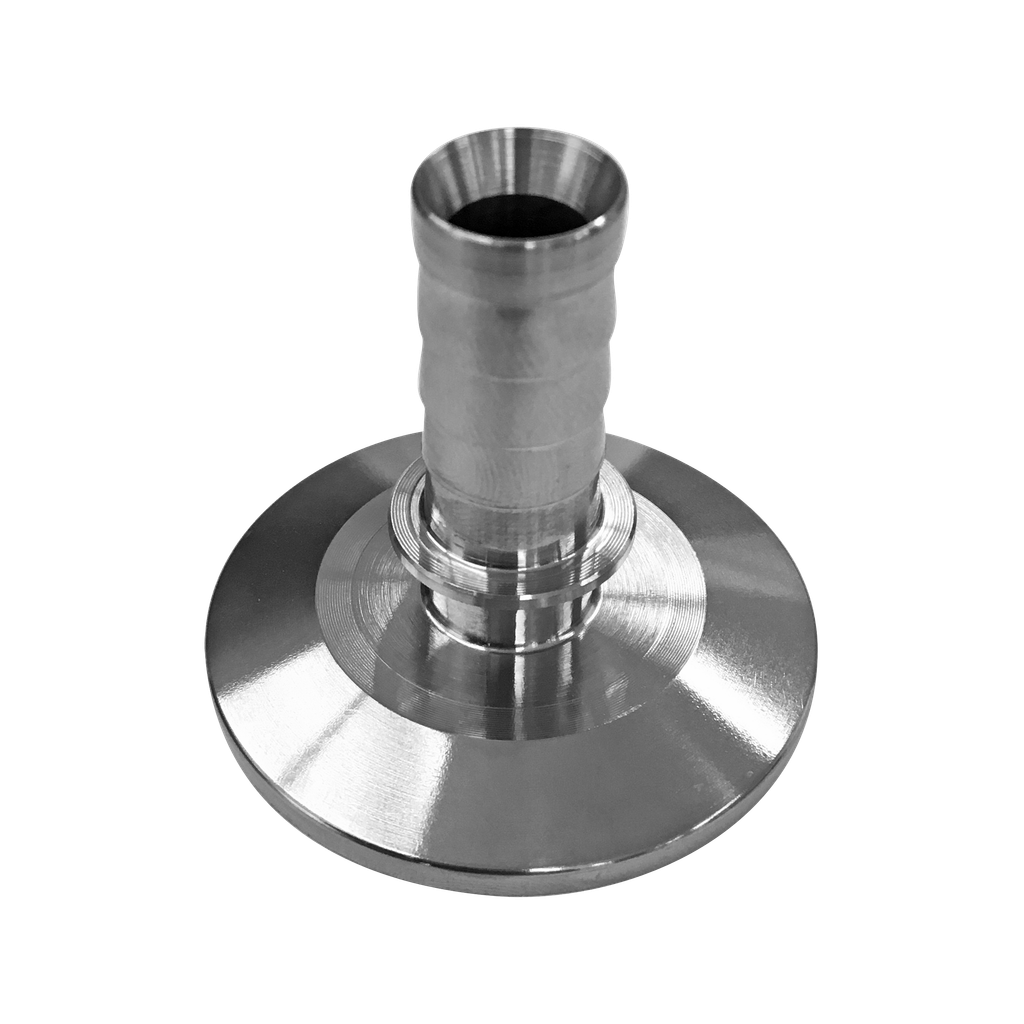 Tri-Clamp Stutzen, mit Schlauchanschluss, DIN 32676, innen metallblank ...