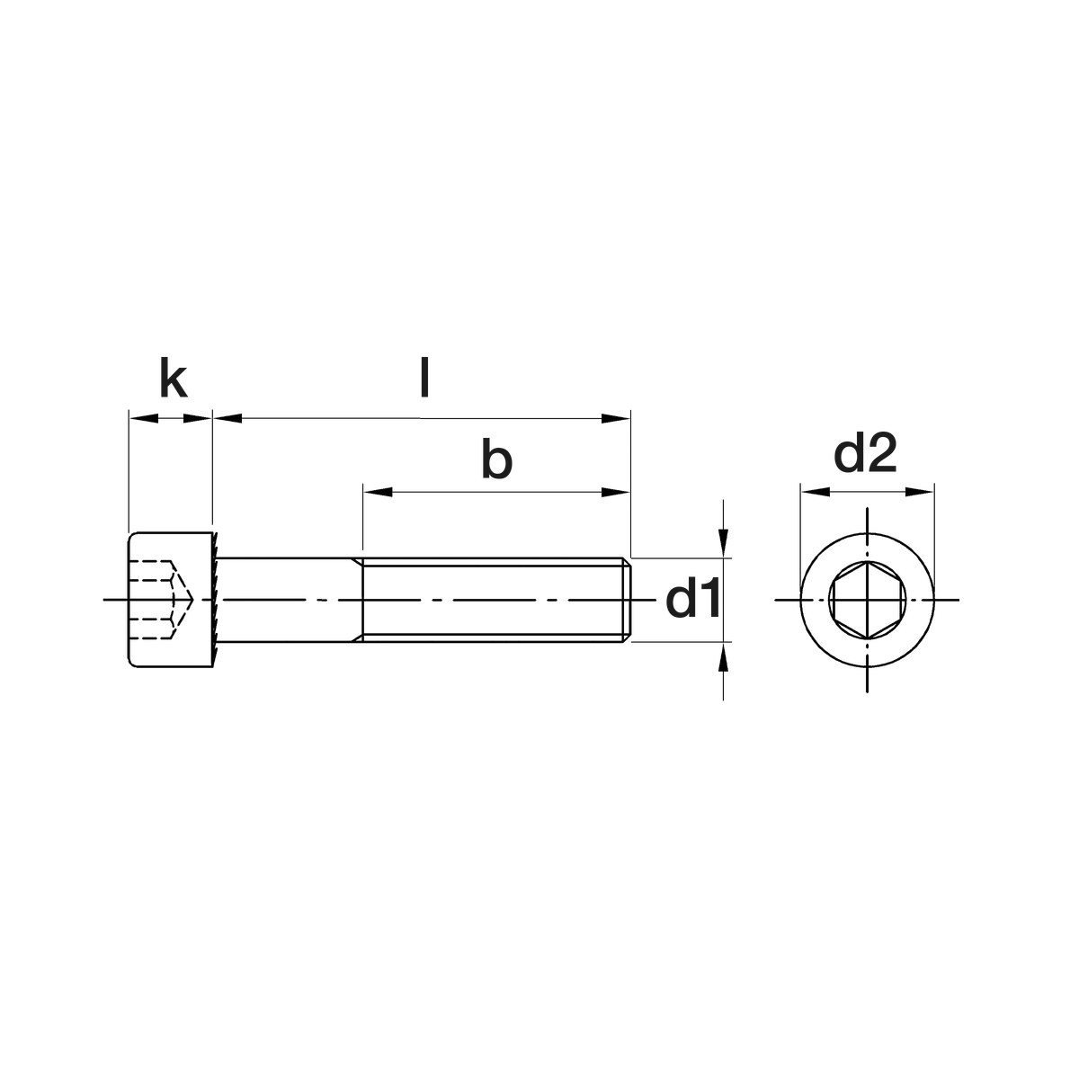 Zylinderschraube mit Innensechskant, mit Schaft DIN 912 | online kaufen | HANS KOHLER AG