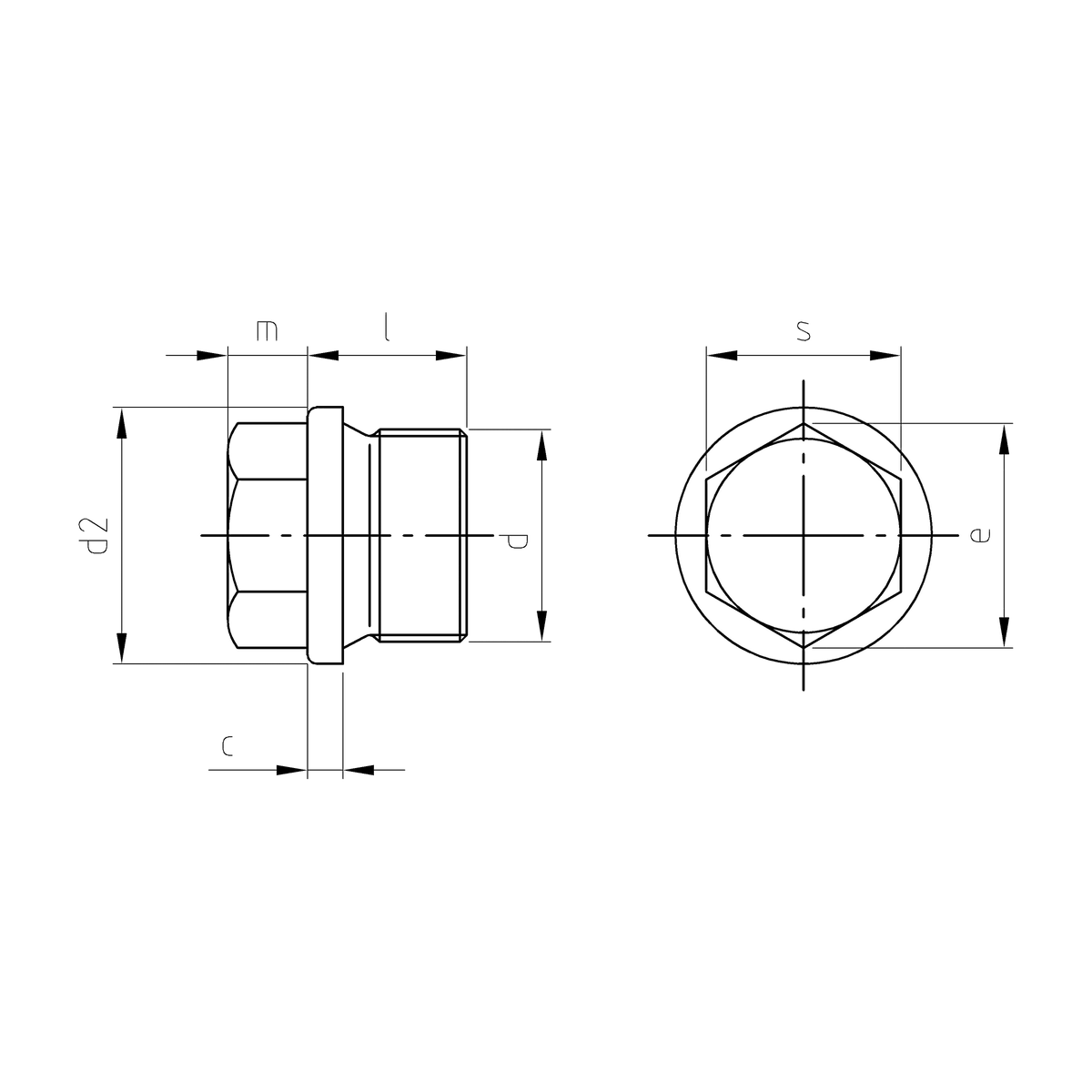 Verschluss-Schraube mit Bund und Aussensechskant, zylindrisches metrisches Feingewinde DIN 910 ...