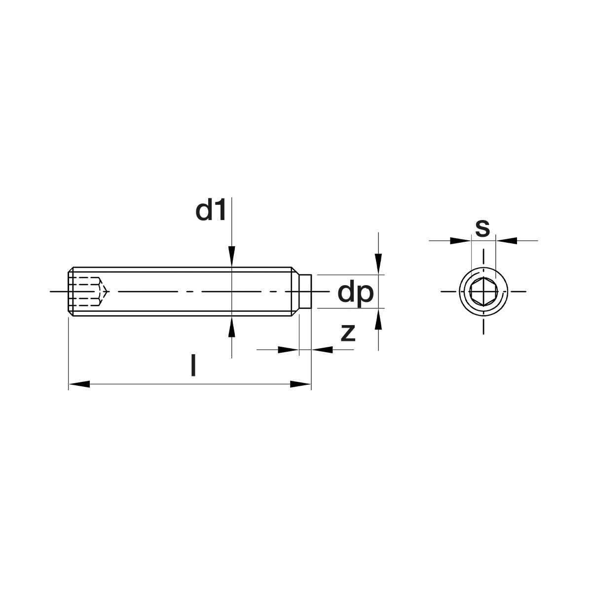 Gewindestift mit Innensechskant und Zapfen ISO 4028 vormals (DIN 915) | online kaufen | HANS ...