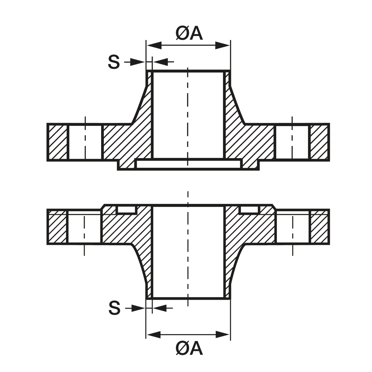 Orbital-Vorschweissflansch PN16, EN 1092-1, Typ 11, Form C, mit Feder ...