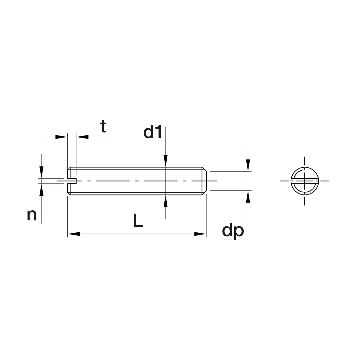 Gewindestift mit Schlitz und Kegelkuppe DIN 551 A | online kaufen | HANS KOHLER AG