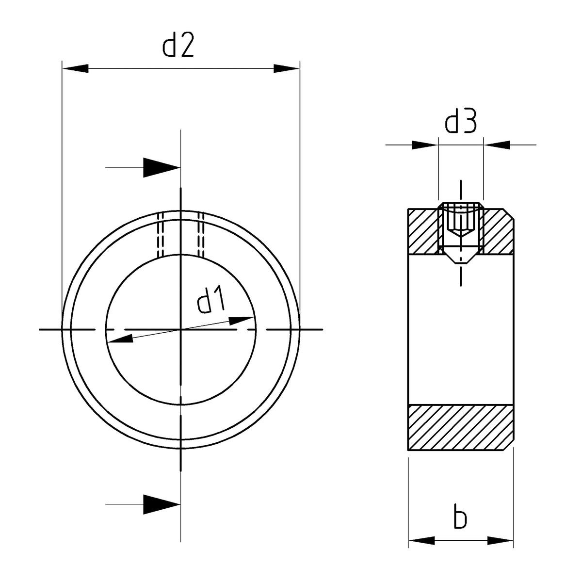 Stellring leichte Reihe, mit Gewindestift DIN 705 A | online kaufen | HANS KOHLER AG