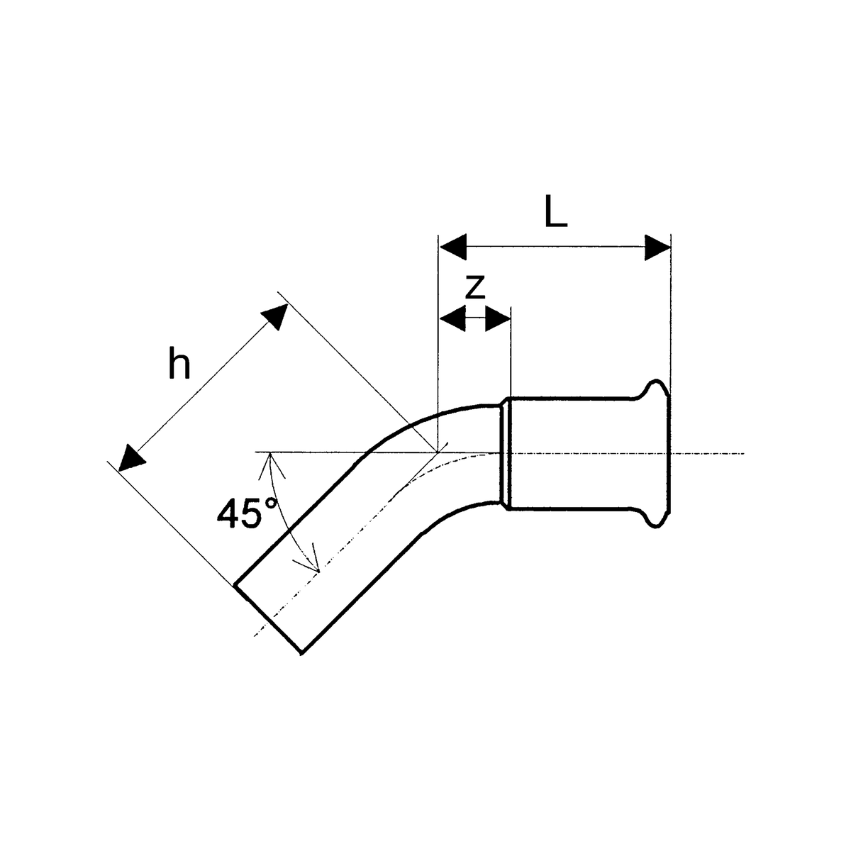 Coude 45° femelle - mâle, inoxPRES® | achat en ligne | HANS KOHLER SA