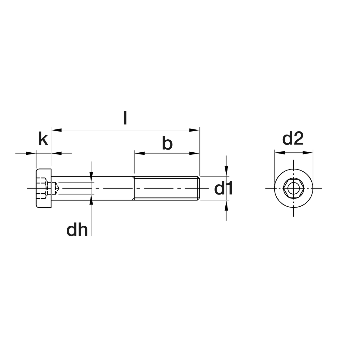 Zylinderschraube mit Innensechskant, niedriger Kopf, mit ...