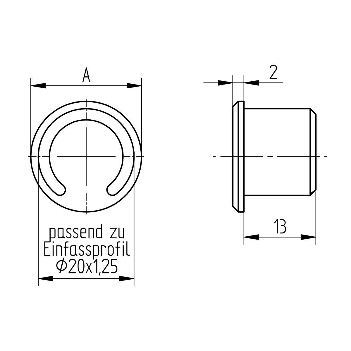 Endkappe rund für Einfassprofil, geschliffen | online kaufen | HANS KOHLER AG