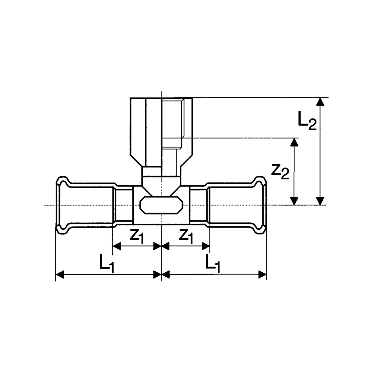 Té avec filetage femelle, raccord à sertir | achat en ligne | HANS KOHLER SA